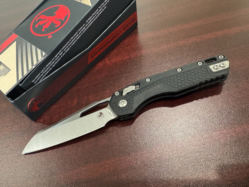 Microtech Standard Issue MSI Ram-Lok Knife Black Polymer (3.9″ Stonewash)