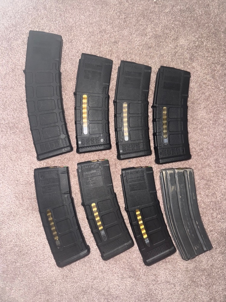 8 AR-15 Magazines Loaded W/ Green Tip